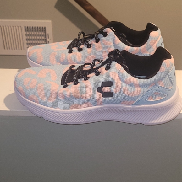Charly | Shoes | Charly Blue Pink Print Sneakers | Poshmark